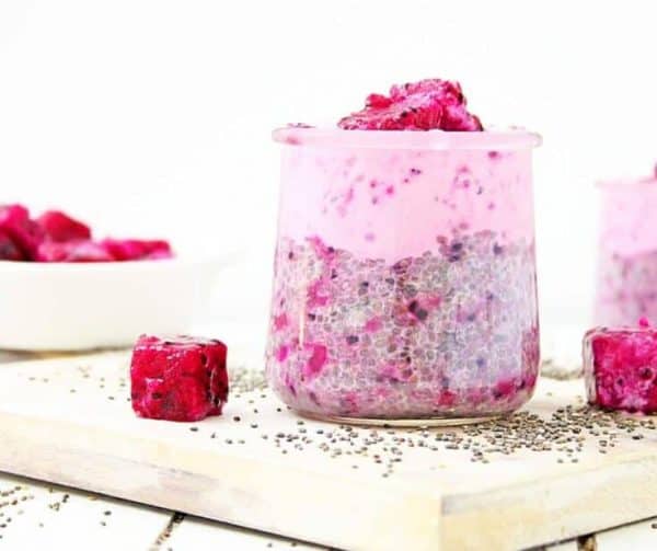 Easy Dragon Fruit Chia Breakfast Pudding Cups
